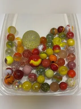 Other | Lot Of 55 Assorted Glass Marbles Mixed Colors Swirl Cats Eye ...